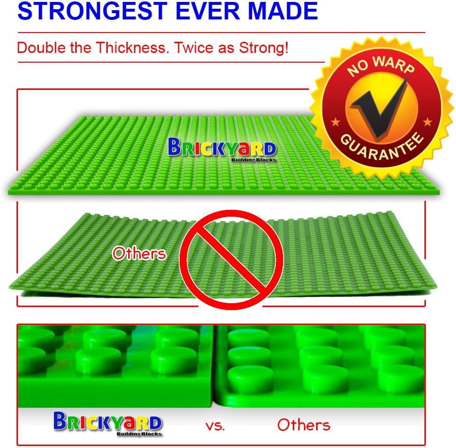 Brickyard Building Blocks Baseplates, Large Thick Base Plates for ...