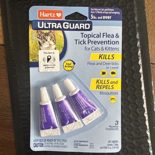 Hartz UltraGuard Topical Flea & Tick Prevention for Cats and Kittens - 3 Monthly | eBay
