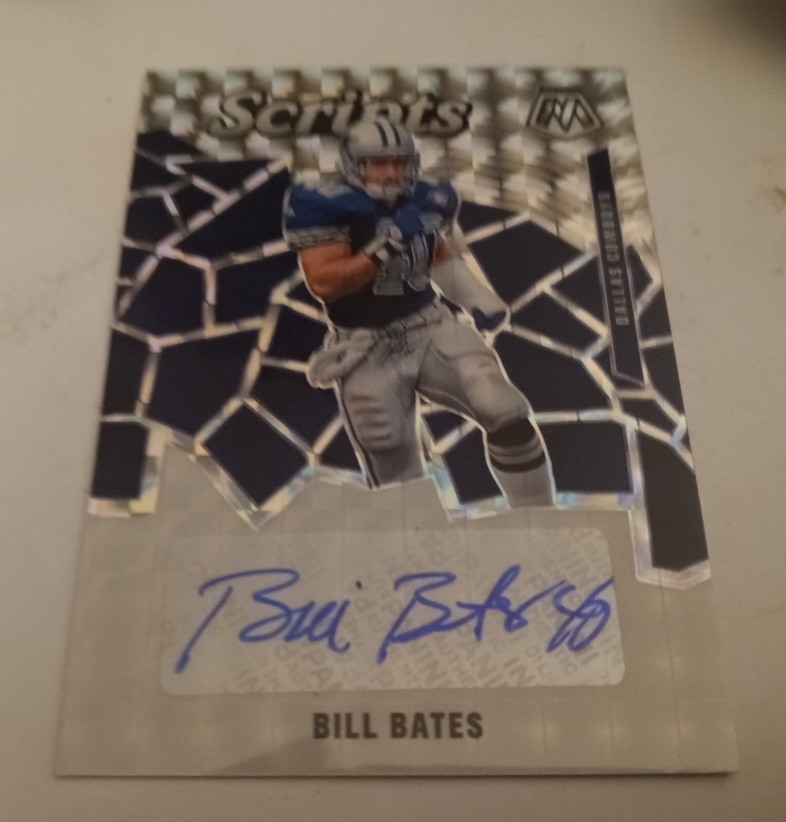 2020 BILL BATES Panini Mosaic Scripts AUTOGRAPH NFL Card S43 MINT ...