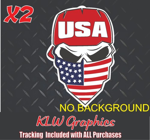 USA Flag Skull Decal Sticker American Turbo Diesel Truck 6.6L Pride Car ...