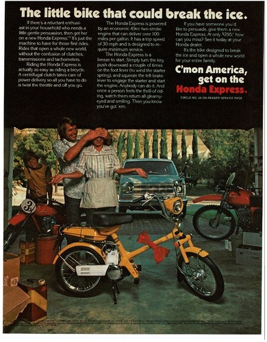 1977 HONDA Express yellow mini-bike motor scooter Vintage Print Ad | eBay
