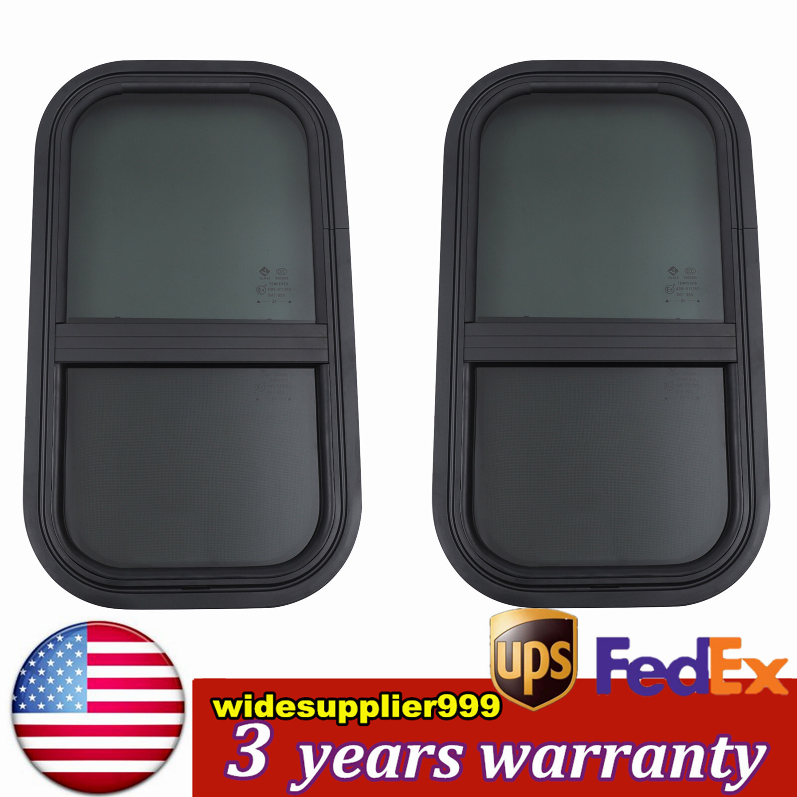 2* RV Vertical Slider Window Camper Enclosed Cargo Trailer+Mounting ...