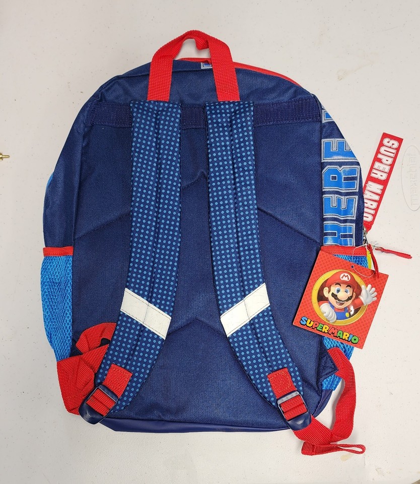 Nintendo Super Mario Bros. Kids’ Backpack 17” Blue Red NEW with Tags ...