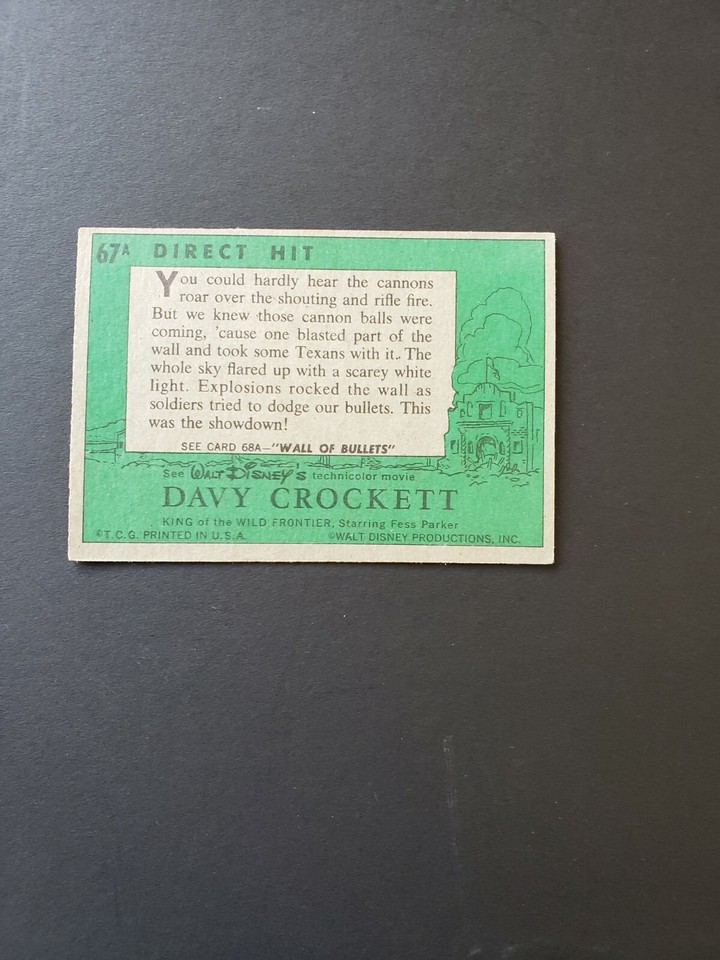 1956 TOPPS DAVY CROCKETT CARD ( GREEN ) # 67A Direct Hit | eBay