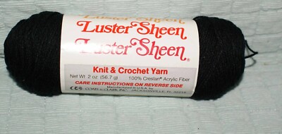 Coats & Clark Luster Sheen Knitting & Crochet Yarn Black Fast Ship Red ...