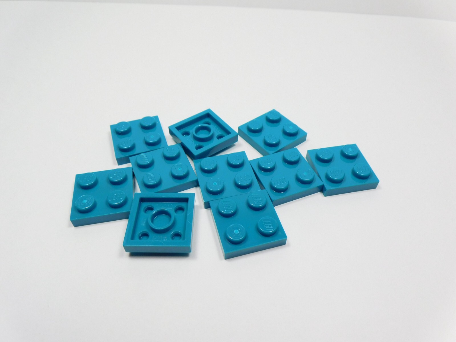 LEGO Lot of 10 Bright Bluish Green 2x2 Plates E2 | eBay