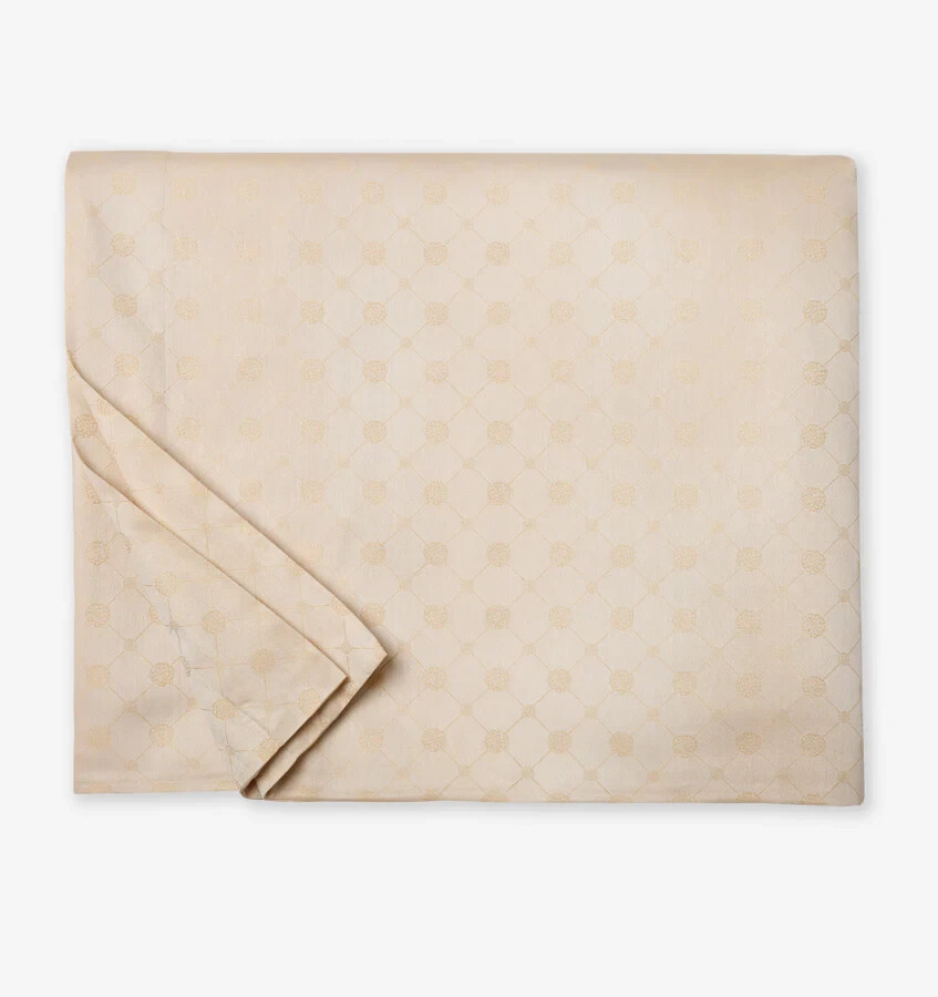 Sferra Loreo Gold Queen Duvet Cover Crosshatch Pattern Sateen Jacquard ...