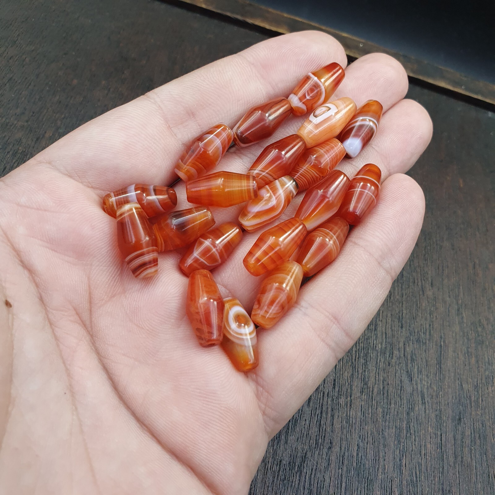 Lot 20 Agate Himalayan Taiwanese Red Agate Natural Eye Bead RD-L-20 | eBay