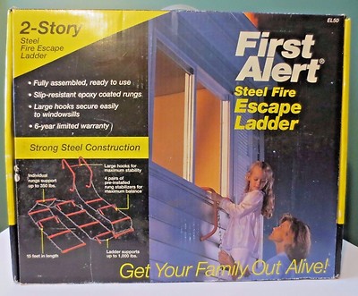 Awesome NEW First Alert 2 Story Steel Fire Escape Ladder - 15' - Fully ...