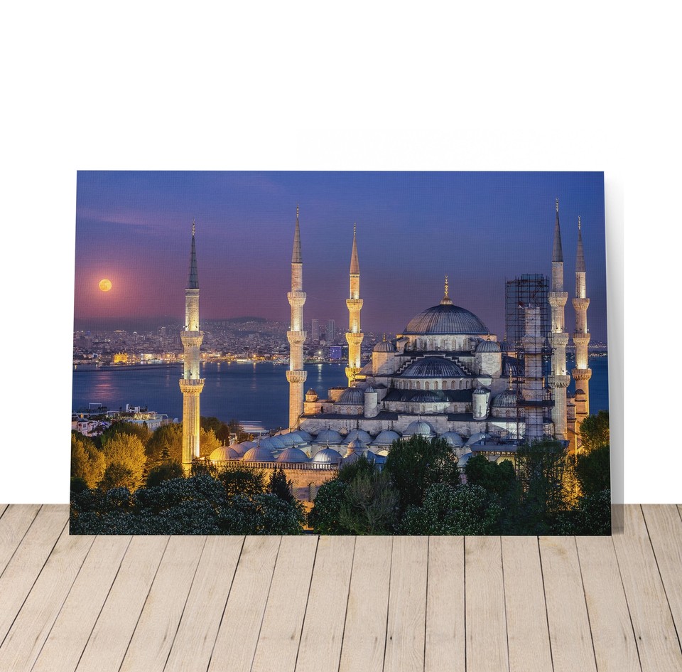 Islamic Wall Art Blue Mosque and The Sea at Istanbul Canvas Print Home ...