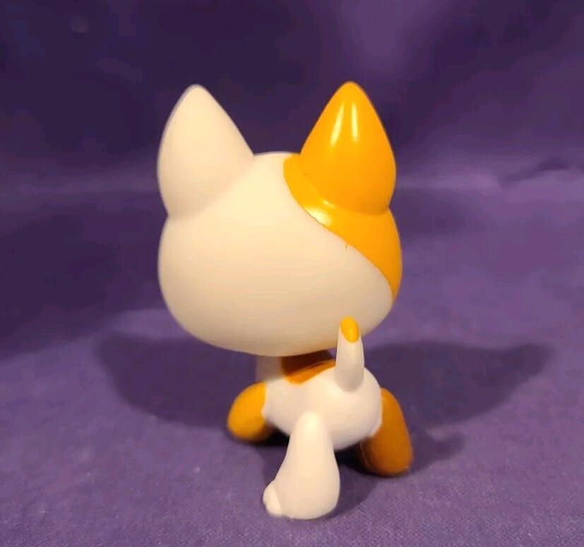 Authentic Littlest Pet Shop #127 German Shepherd Dog White Orange Green ...