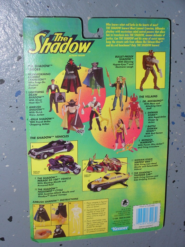 Kenner The Shadow with Quick Draw Action 5" Action Figure - dated 1994 ...