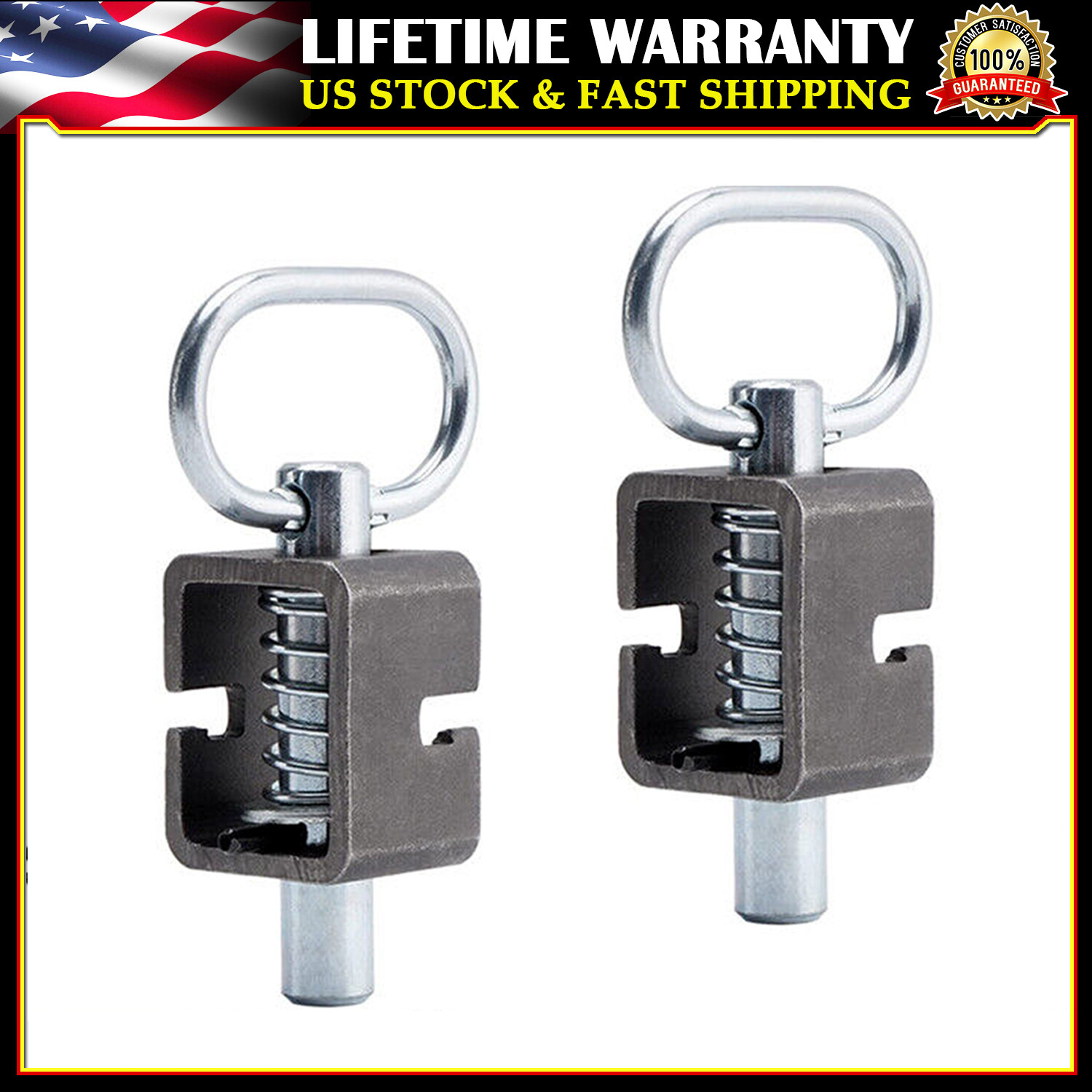 Pack 2 Metal Spring Trailer Gate Door Ramp Loaded Weld-On Spring Latch ...
