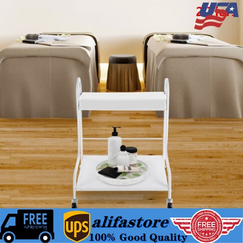 White Beauty Salon Nail Foot Bath Spa Portable Trolley Cart Manicure ...