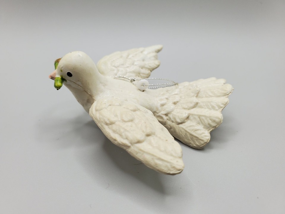 Vintage White Dove of Peace with Olive Branch Plastic Resin Christmas ...