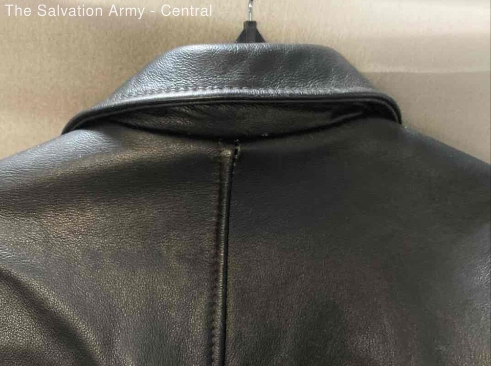Reilly Olmes Mens Black Leather Long Sleeve Full-Zip Bomber Jacket Size ...