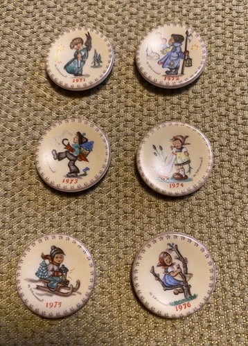 Goebel Mini Vintage Hummel Plates Set Of 6 1971-1976 1 Inch Plates | eBay