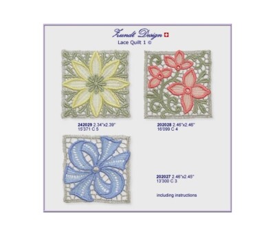 Zundt Design Machine Embroidery Lace Quilt 1 CD | eBay