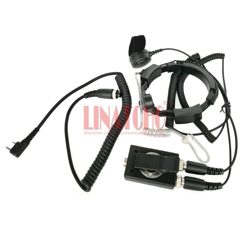 Walkie Talkie Radio Heavy Duty PTT Tactical Neck Throat Mic Air Duct ...