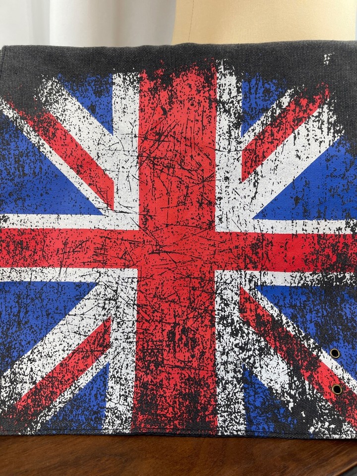 Robin Ruth Blk Union Jack British Flag Canvas Messenger Crossbody Bag ...