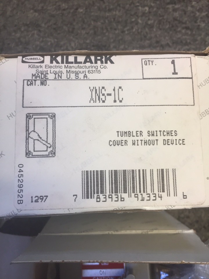 Killark XNS-1C Explosion Proof On/Off Snap Switch Tumbler Cover for 20 Amp 783936913346 | eBay