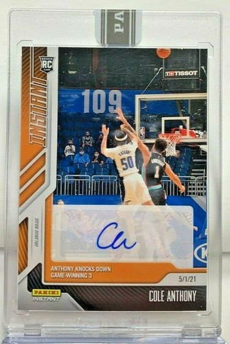 Cole Anthony 2020-21 Panini Instant NBA #159 - ORANGE Autograph Auto RC ...