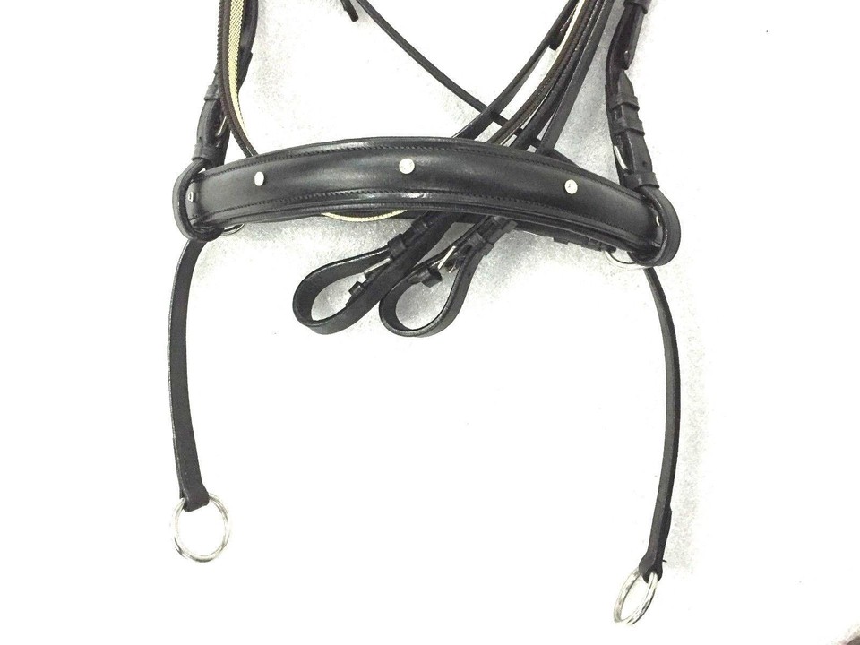 New Leather Crossover Bitless Bridle With Diamonds Chain | eBay UK
