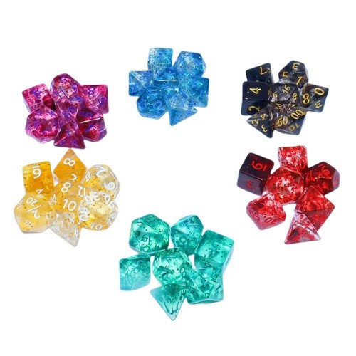 7Pcs/set Transparent Polyhedral Dice 7-Die Table Game Game Dice TRPG ...