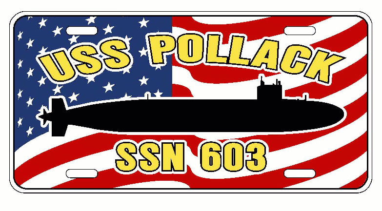 USS POLLACK SSN 603 License Plate U S Flag Car Truck RV Military U S ...