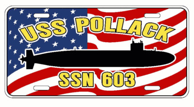 USS POLLACK SSN 603 License Plate U S Flag Car Truck RV Military U S ...