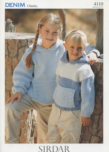 Sirdar Denim Chunky Knitting Pattern 4110 Hooded Sweaters, Hoodies ...