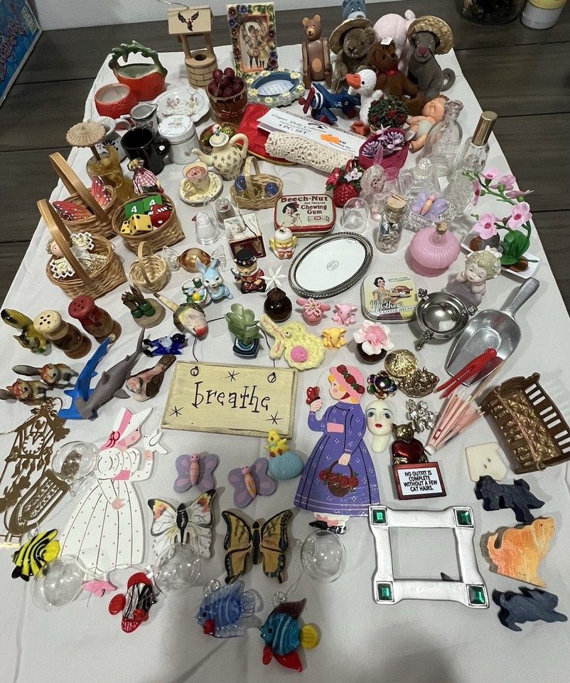 Huge Lot Of Small, Mini, Trinkets, & Dollhouse Items! A Little Bit Of ...