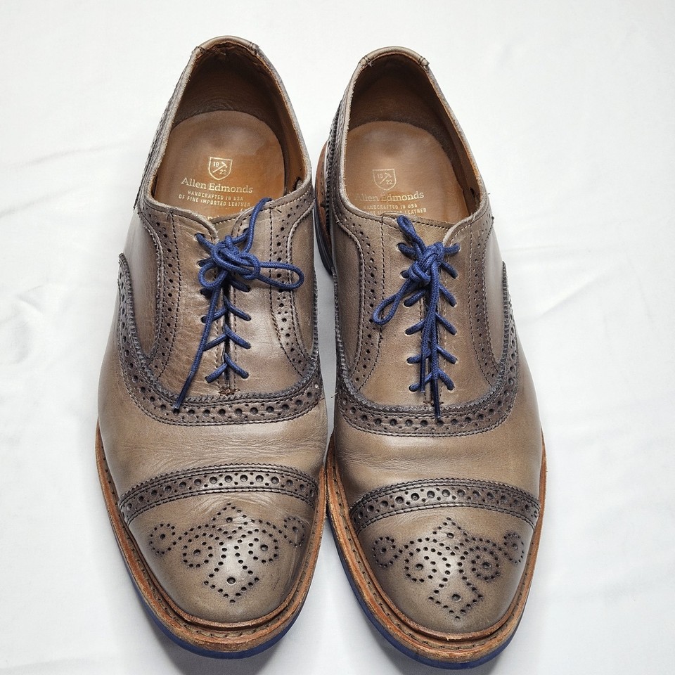 Allen Edmonds Strandmok Oxford Shoes Men Size 12D Leather Cap-Toe ...