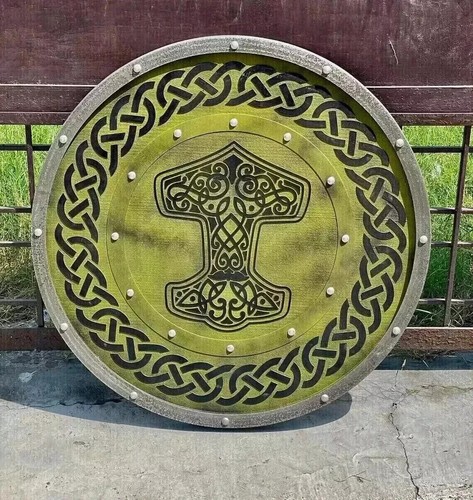 Medieval Battle-Ready Shield Wooden Shield - Medieval Round Warrior ...