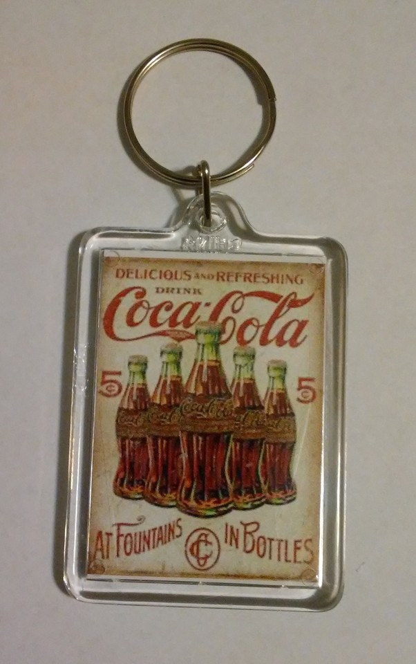 Coca Cola Key Chain - Coke Logos & Vintage Ads (Double Sided) (Lot 6 ...