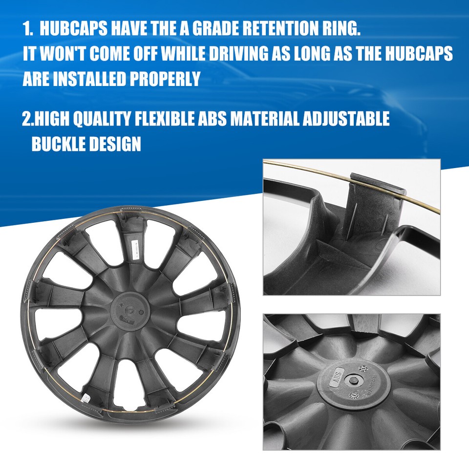 17" Inch 4-Pack Wheel Covers Full Rim Snap On Hubcaps for R17 Tire ...