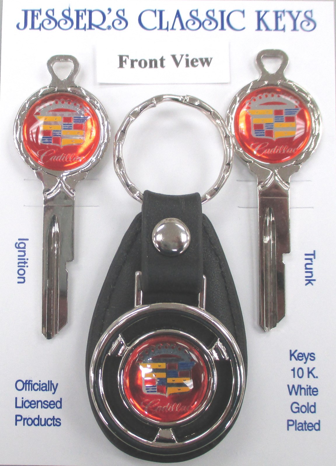 Red Cadillac Crest B-1 Classic White Gold Deluxe Keys Set NOS 1931 1932 ...