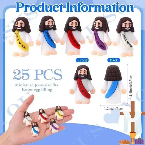 25 P Little Jesus Figures Original Design Jesus Love You Mini Rubber ...