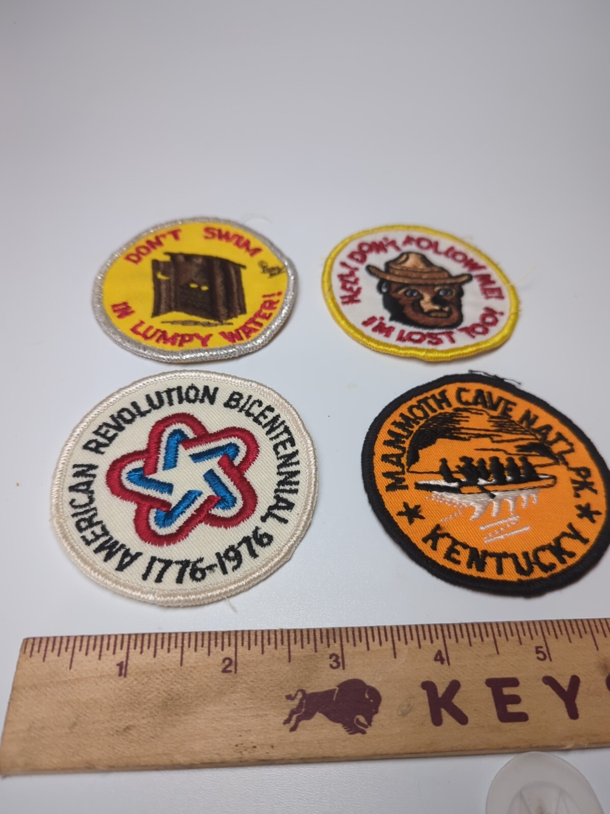 Vintage Lot Of 4 Embroidered Patches 3-In Round Don’t Swim in Lumpy ...