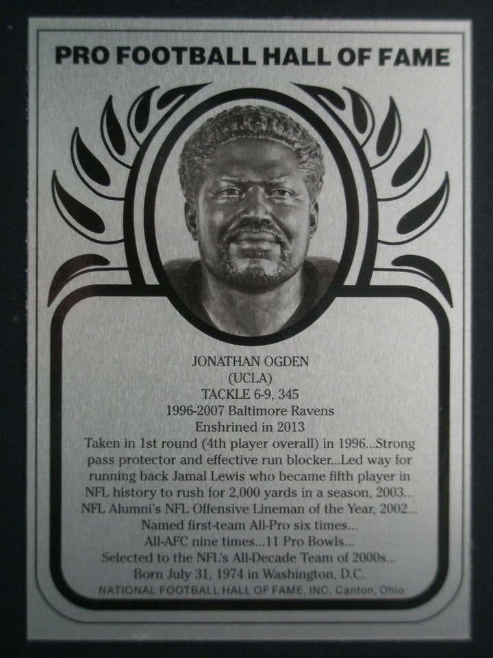 Pro Football Hall of Fame Metal Metallic Bust Cards Mint Aluminum - NFL ...