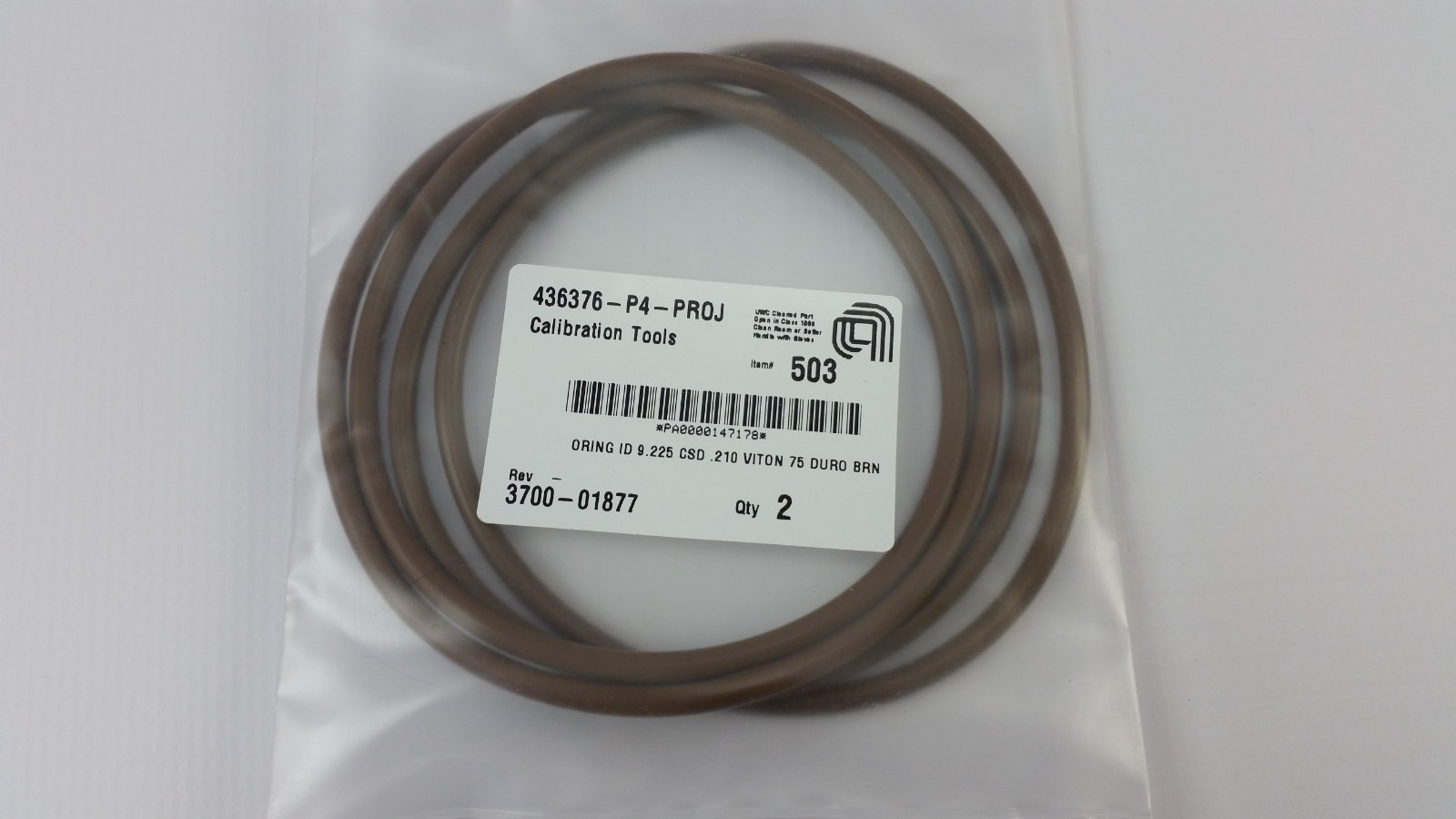 Applied Materials 3700-01615 ORING ID 12,975 CSD .210 VITON 75 DURO ...