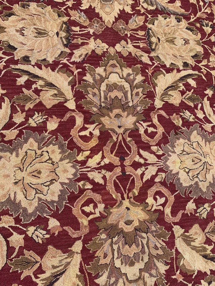 Vintage Nourison Hand Hooked 100 % Wool Area Rug Burgundy 9' 6 1/2" by ...