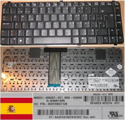 Keyboard Qwerty Spanish HP 6530s NSK-H5R0S 490267-071 491274-071 9J ...