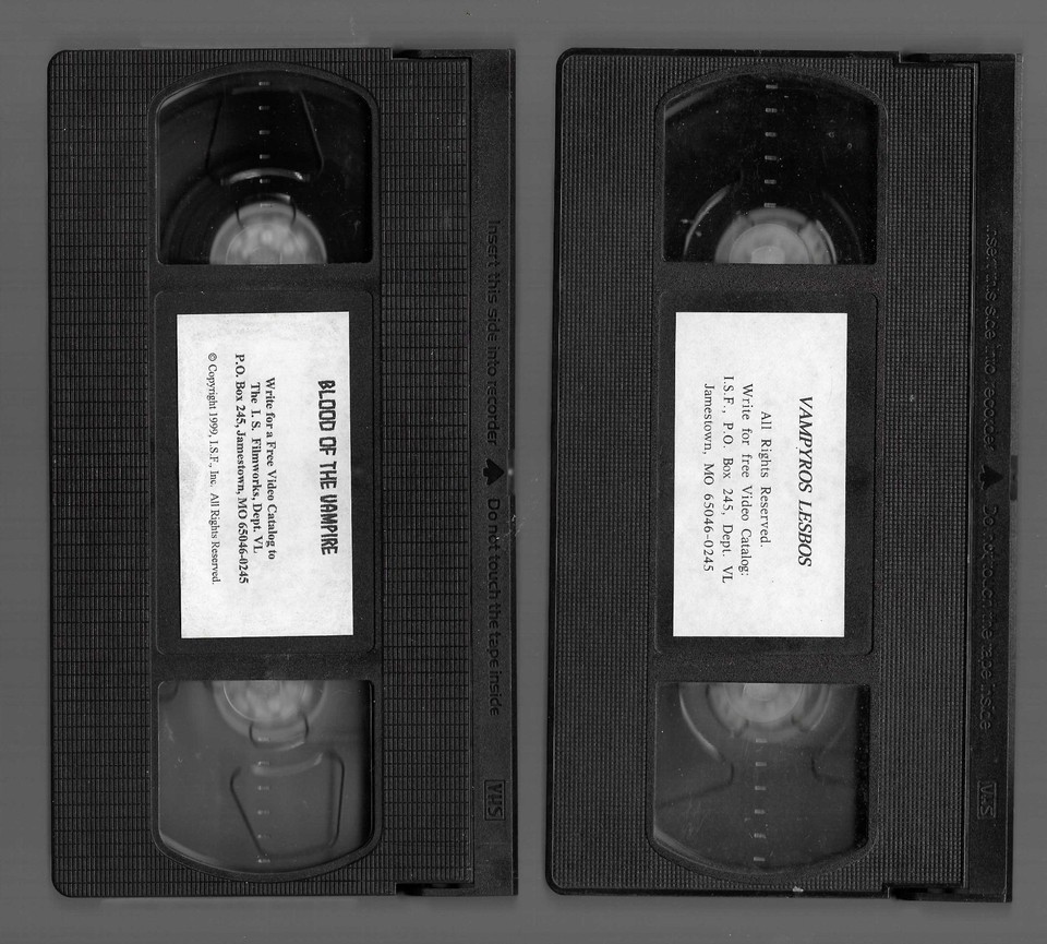 Vampyros Lesbos + Blood of the Vampire (VHS) Scarce ISF clamshells ...