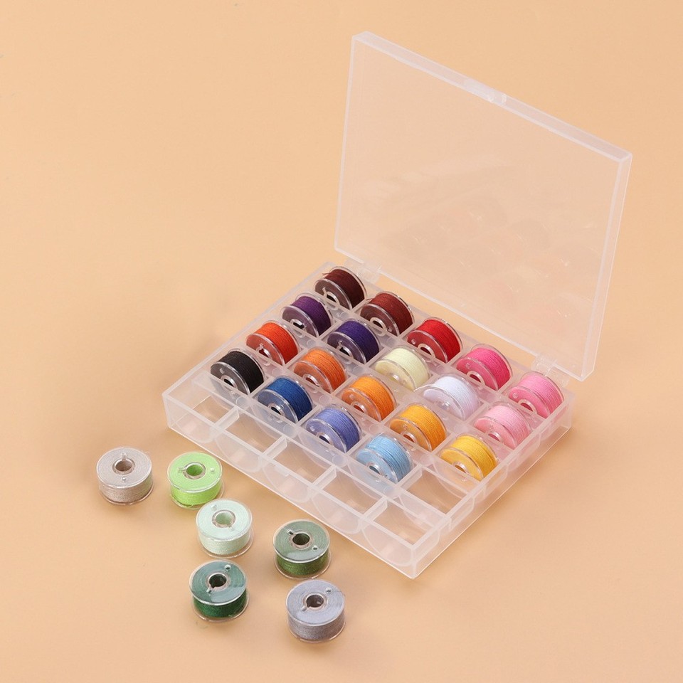 25 Pcs Bobbin Case Bobbins Sewing Threads Kit Machine Spool Boxes | eBay