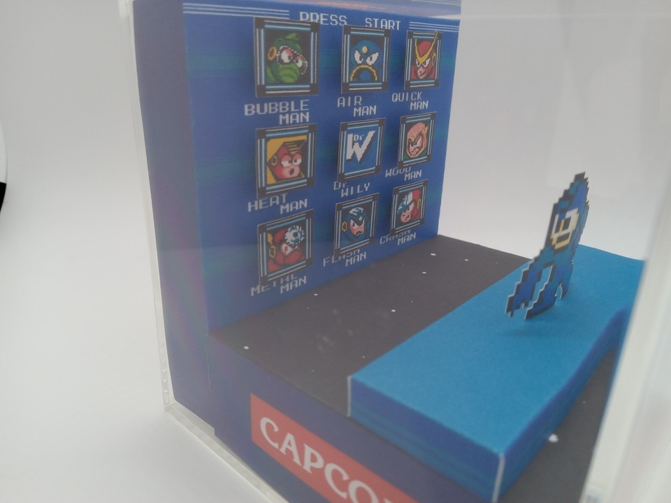 Megaman 2 Boss Select Screen Rockman Nintendo NES Shadow Box Diorama ...