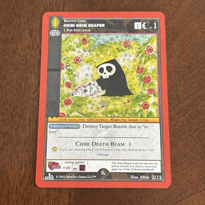 MetaZoo Valentine's Day Promo Chibi Grim Reaper Full Holo 2/12 NM (x1 ...