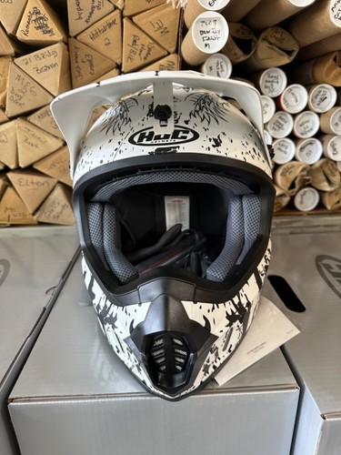 HJC CS-MX2 Motocross Helmet Creeper White Black ADULT LG Large ATV CSMX ...