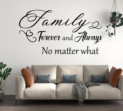 Family Forever And Always Sticker Decal Wall Quotes Removable Home Love ...
