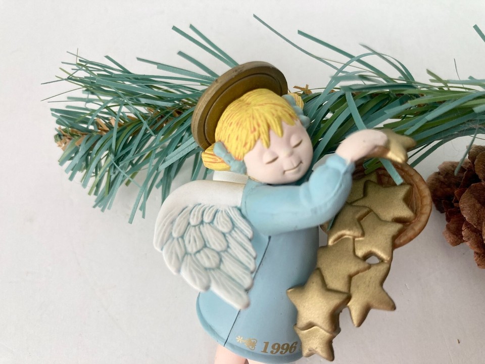 VTG Angel Ornament Dana Nelson 1996 Xmas Bowl of Stars Pastel Blue ...